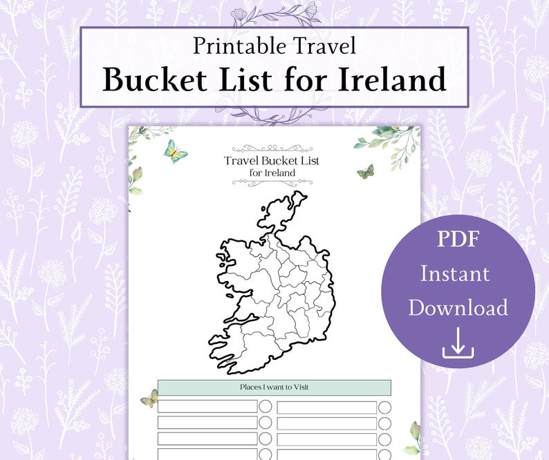 Ireland Bucket List Printable PDF | Travel Bucket List | Travel to ...
