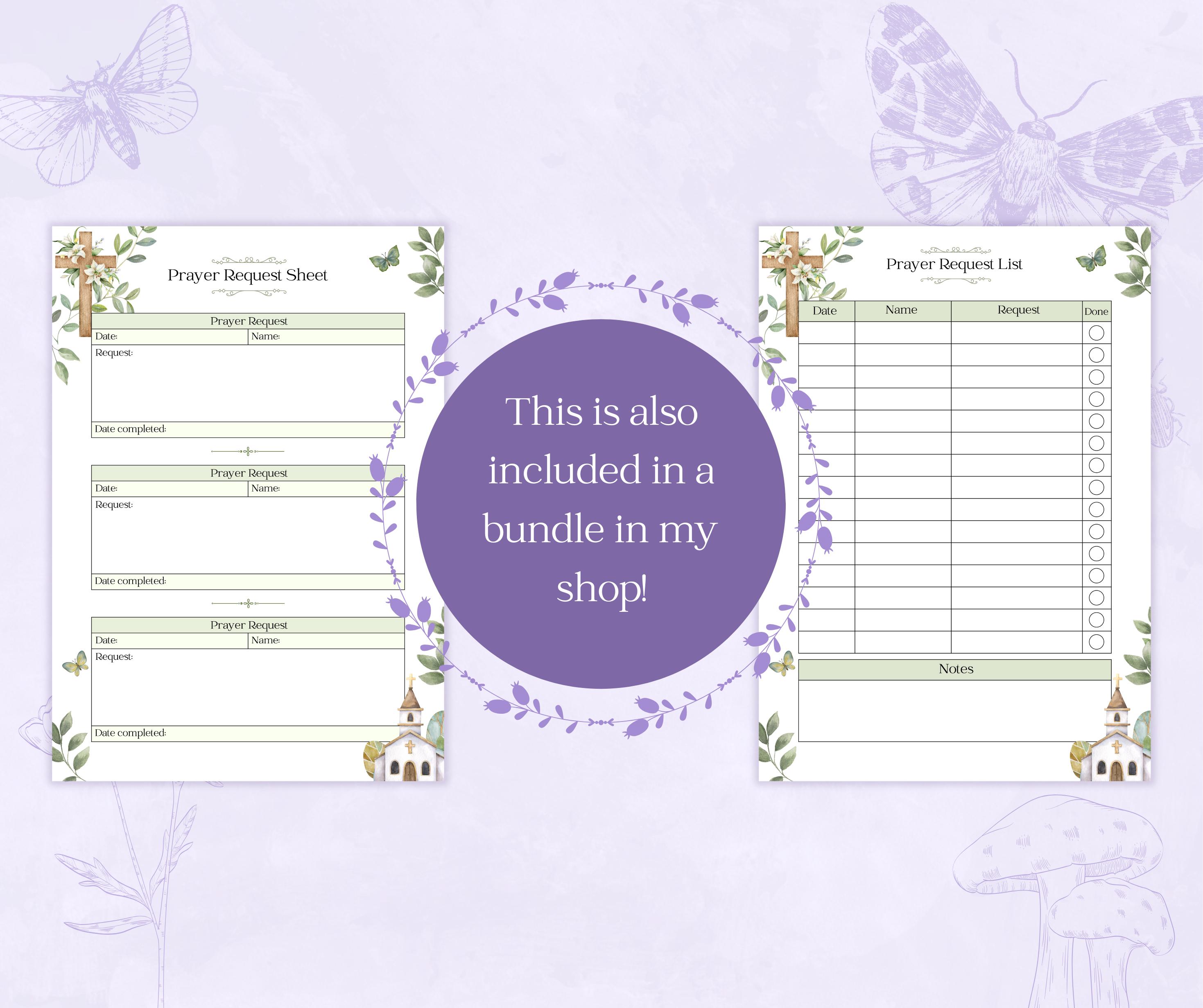 Prayer Request Bundle Printable PDF | Prayer Request List | Prayer ...