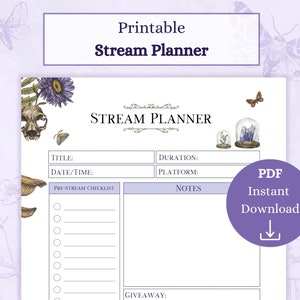 Stream Planner Printable PDF | Witchy Planner | Gaming Planner ...