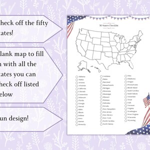 50 States Checklist Printable PDF | States Visited Map | Roadtrip ...