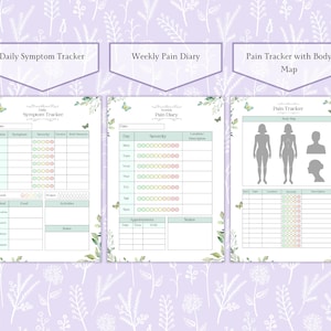 Pain and Symptom Log Bundle Printable PDF | Weekly Chronic Pain Chart ...