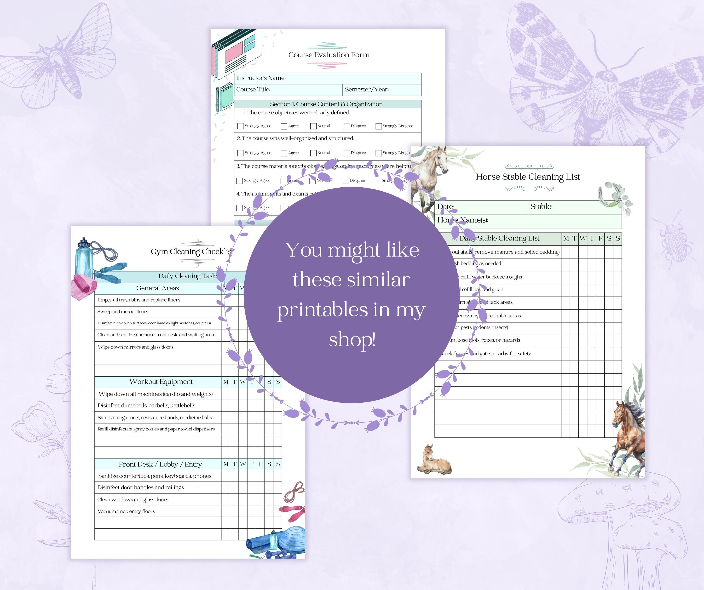 Cleaning Inventory Tracker Printable PDF | Cleaning Supply List ...