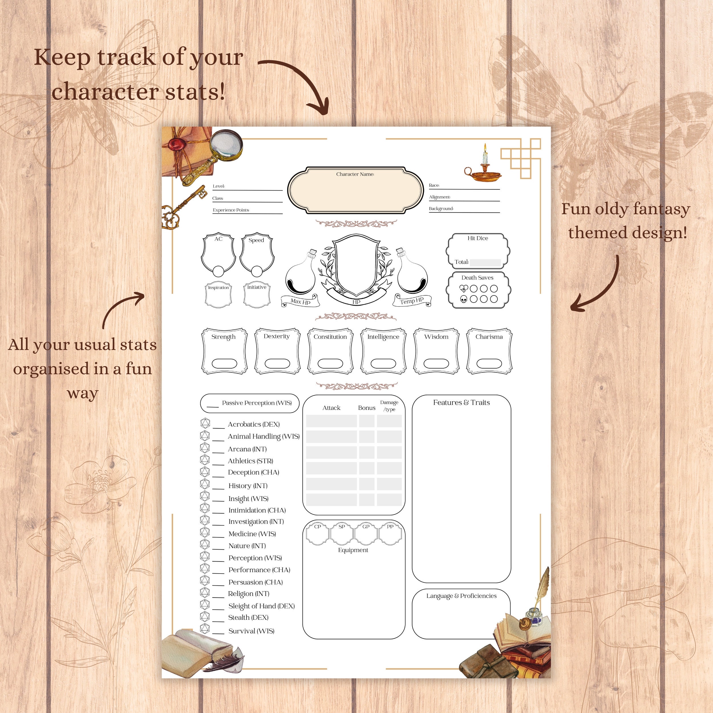 Dnd Character Sheet Printable PDF | Simple Dnd Character Sheet ...