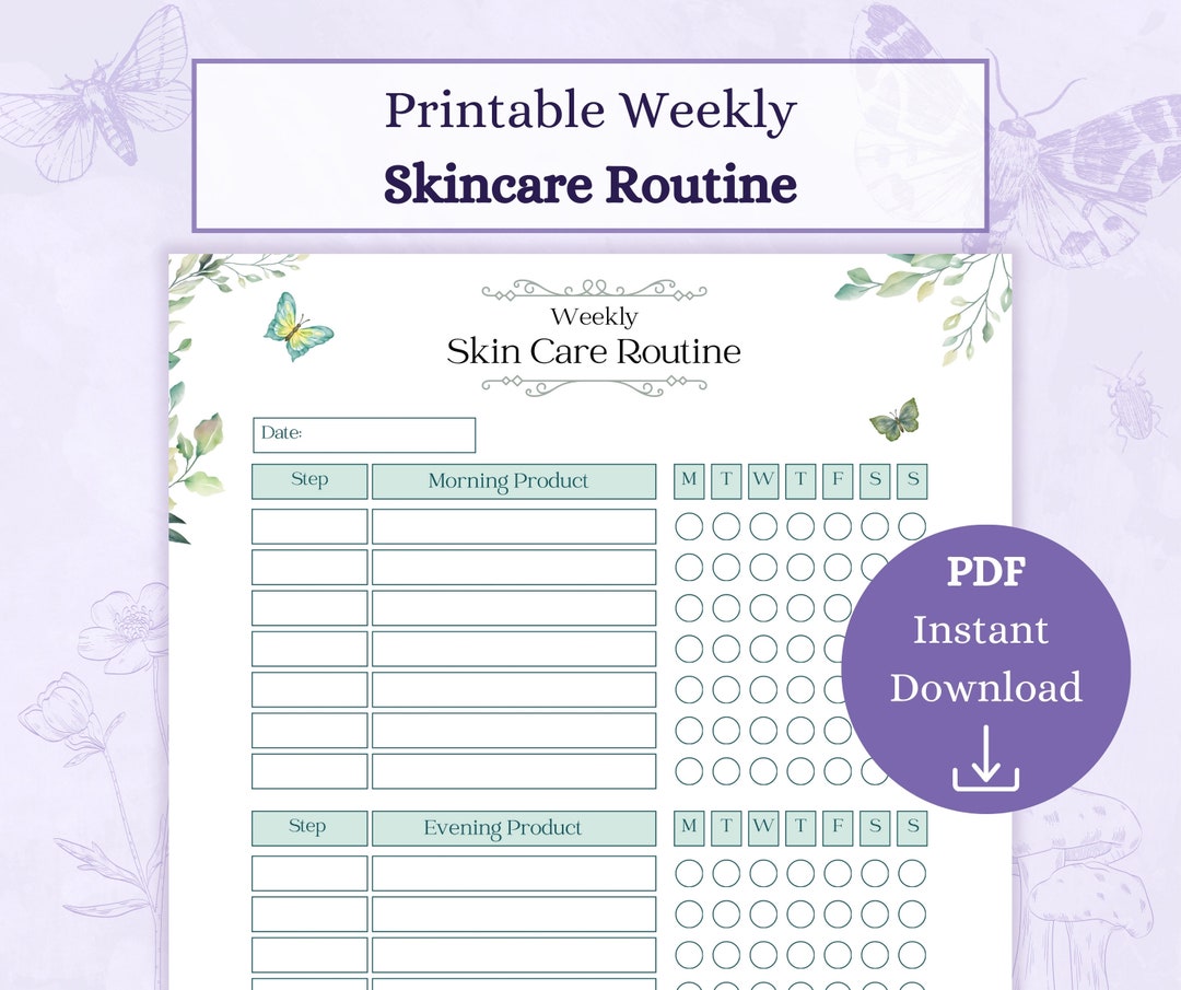 Skincare Routine Printable PDF | Beauty Checklist | Skincare Planner ...