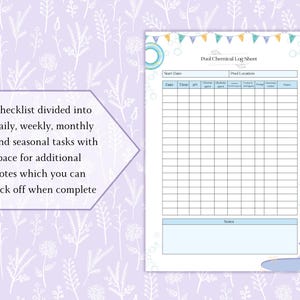 Pool Upkeep Bundle Printable PDF | Pool Maintenance Checklist | Pool ...