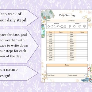 Daily Step Log Printable PDF | Walking Diary Step Record | Step Log ...