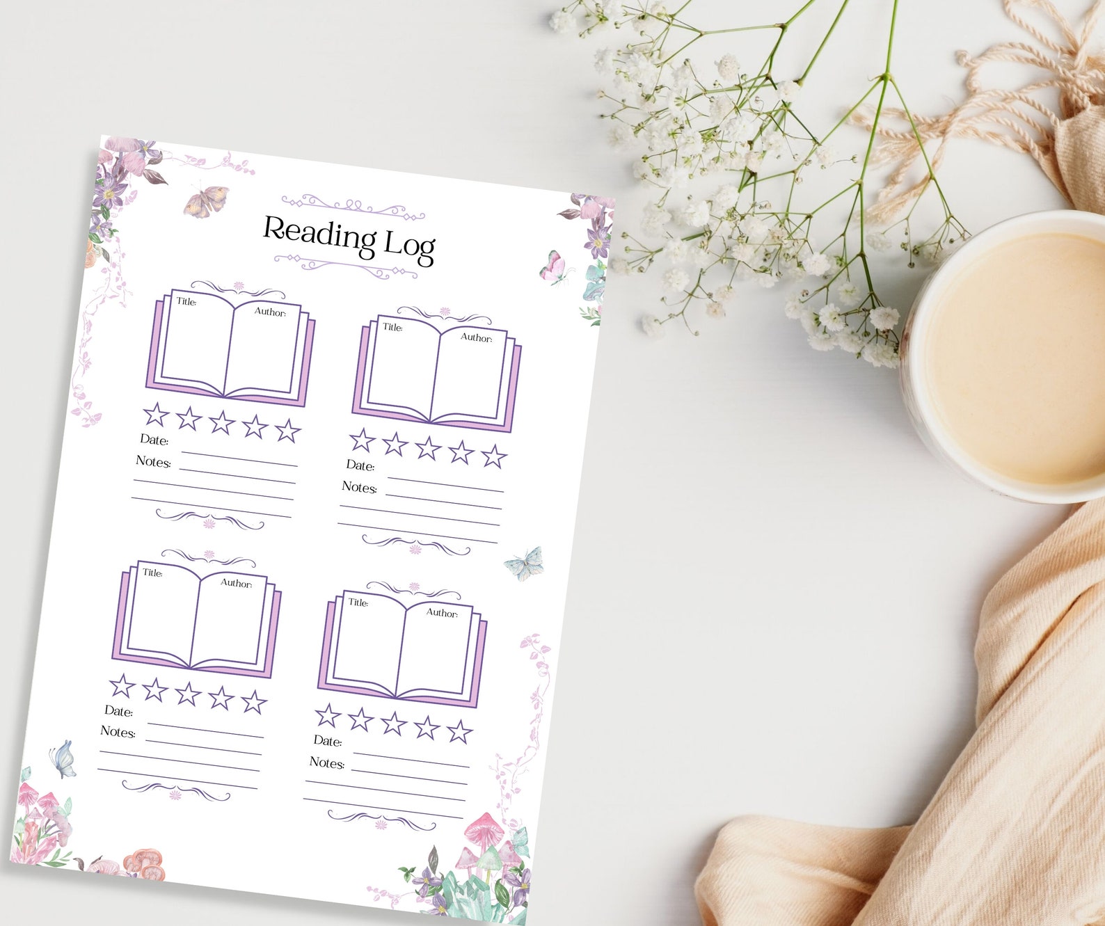 Reading Log Printable PDF | Book Reviews | Book Tracker | Reading ...