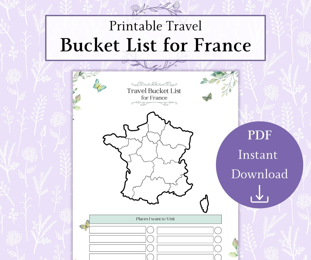 France Bucket List Printable PDF | Travel Bucket List | Travel to ...