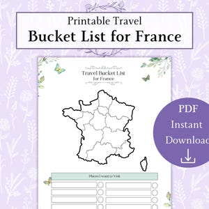France Bucket List Printable PDF | Travel Bucket List | Travel to ...