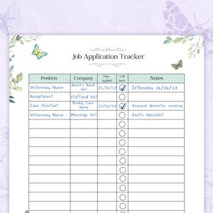 Job Application Tracker Printable PDF | Job Hunt Tracker | Business ...