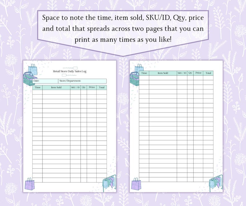 Retail Daily Sales Log Printable PDF | Retail Sales Log | Daily Sales ...
