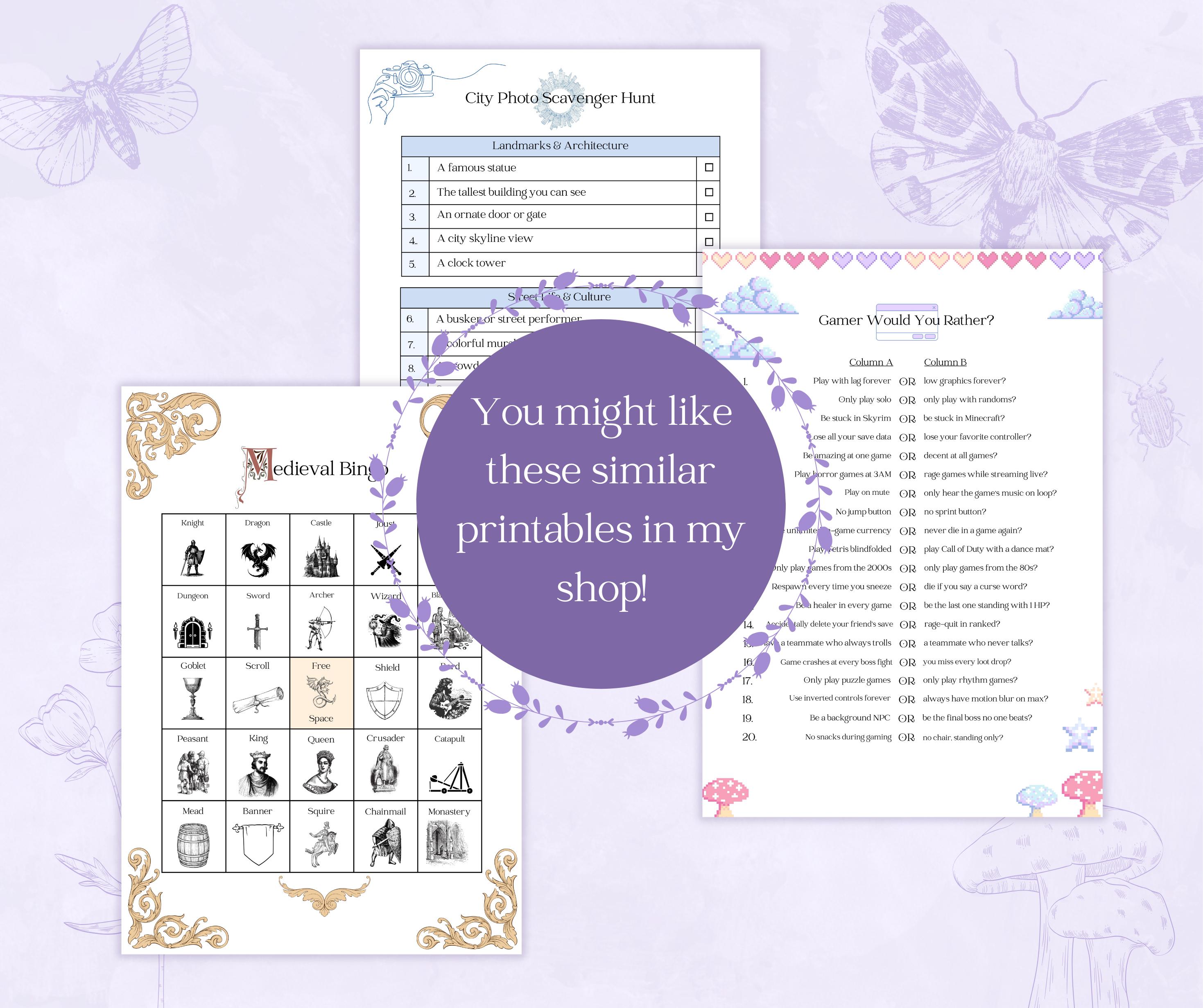 Gamer Cosplay Planner Printable PDF, Cosplay Costume Planner, Gamer ...