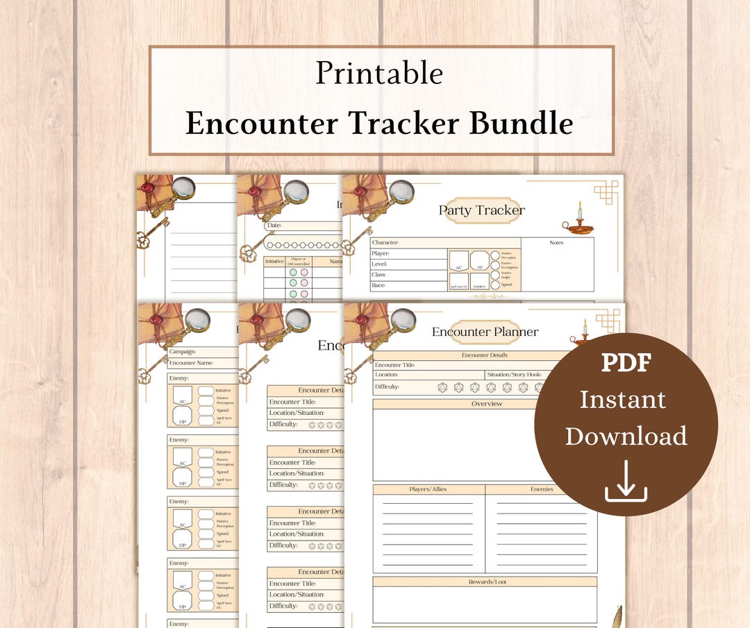 Encounter Tracker Bundle Printable PDF | Initiative Tracker | DM ...