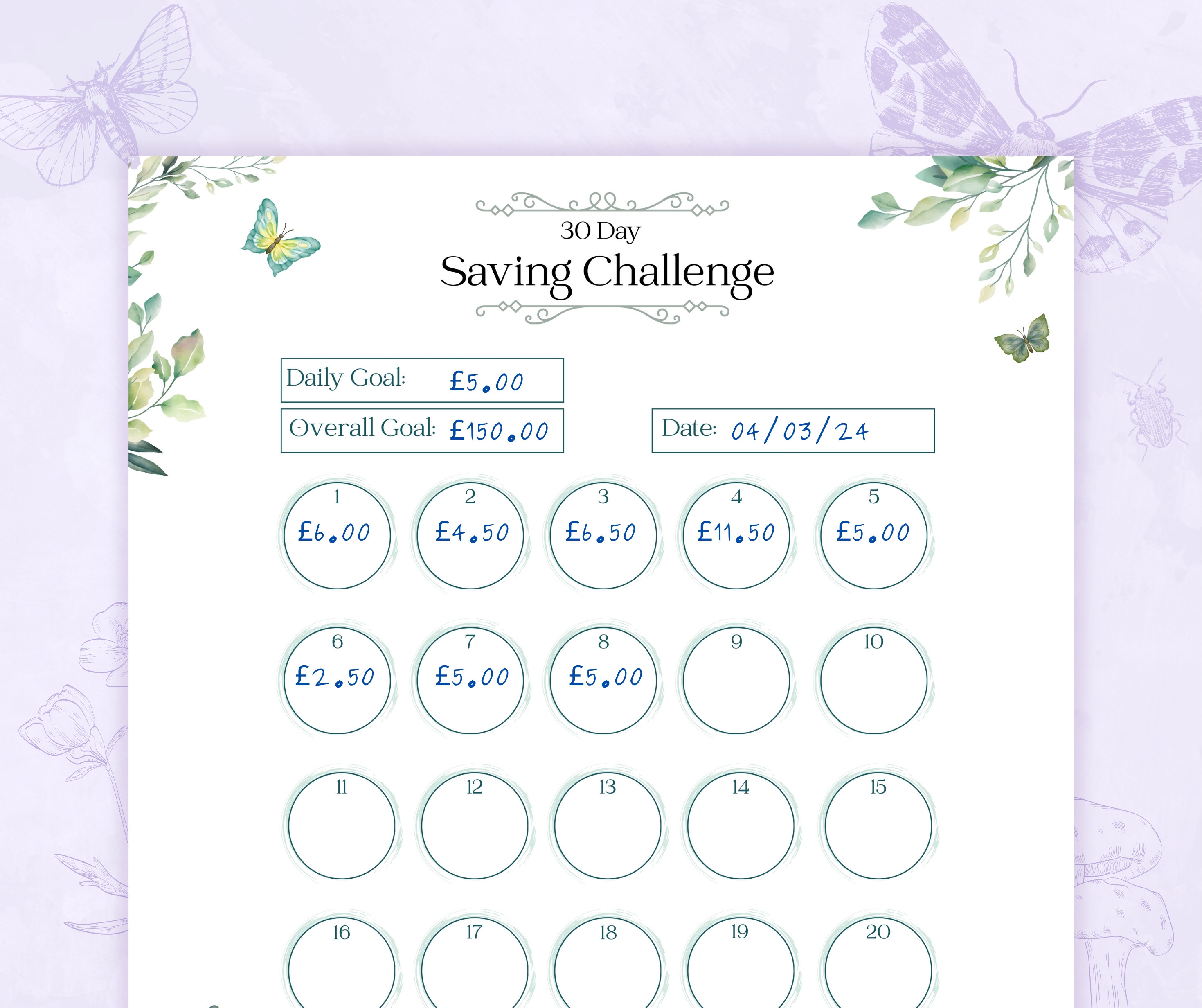 Saving Challenge Printable PDF | 30 Day Savings Challenge | Budget ...