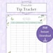 Employee Tip Tracker Printable PDF | Server Tip Tracker | Wait Tip ...
