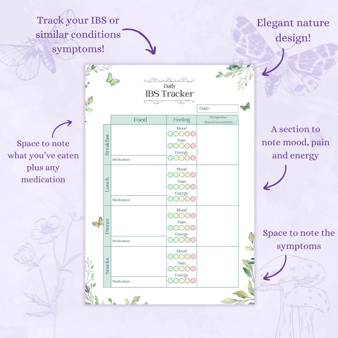 IBS Tracker Printable PDF | Symptom Tracker | Gut Health | IBS Journal ...