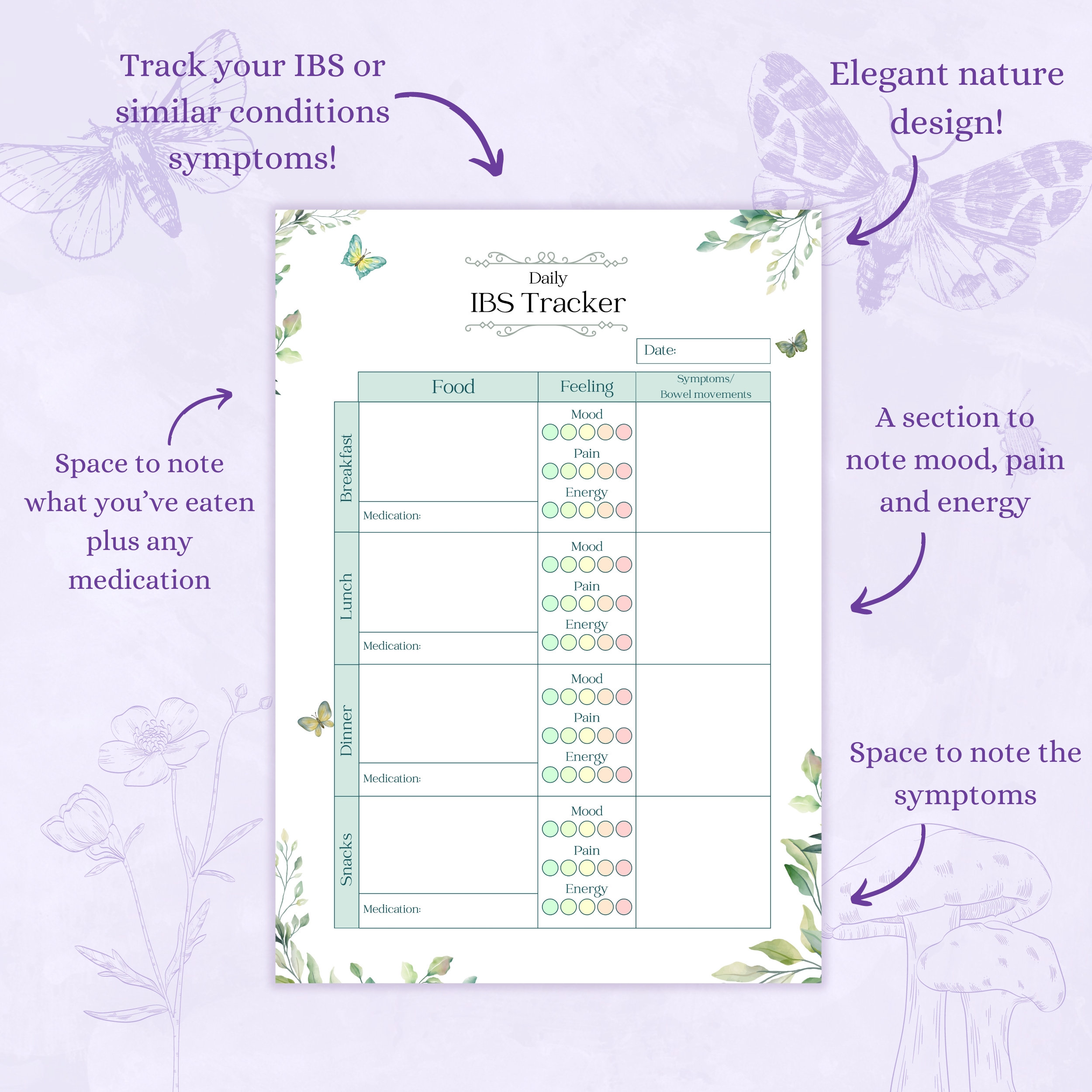 IBS Tracker Printable PDF | Symptom Tracker | Gut Health | IBS Journal ...