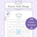 Nurse Aide Bingo Sheet Printable PDF | CNA Bingo | Nursing Home Bingo ...