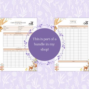 Cattle Keeping Records Sheet Printable PDF | Cattle Management | Cattle ...