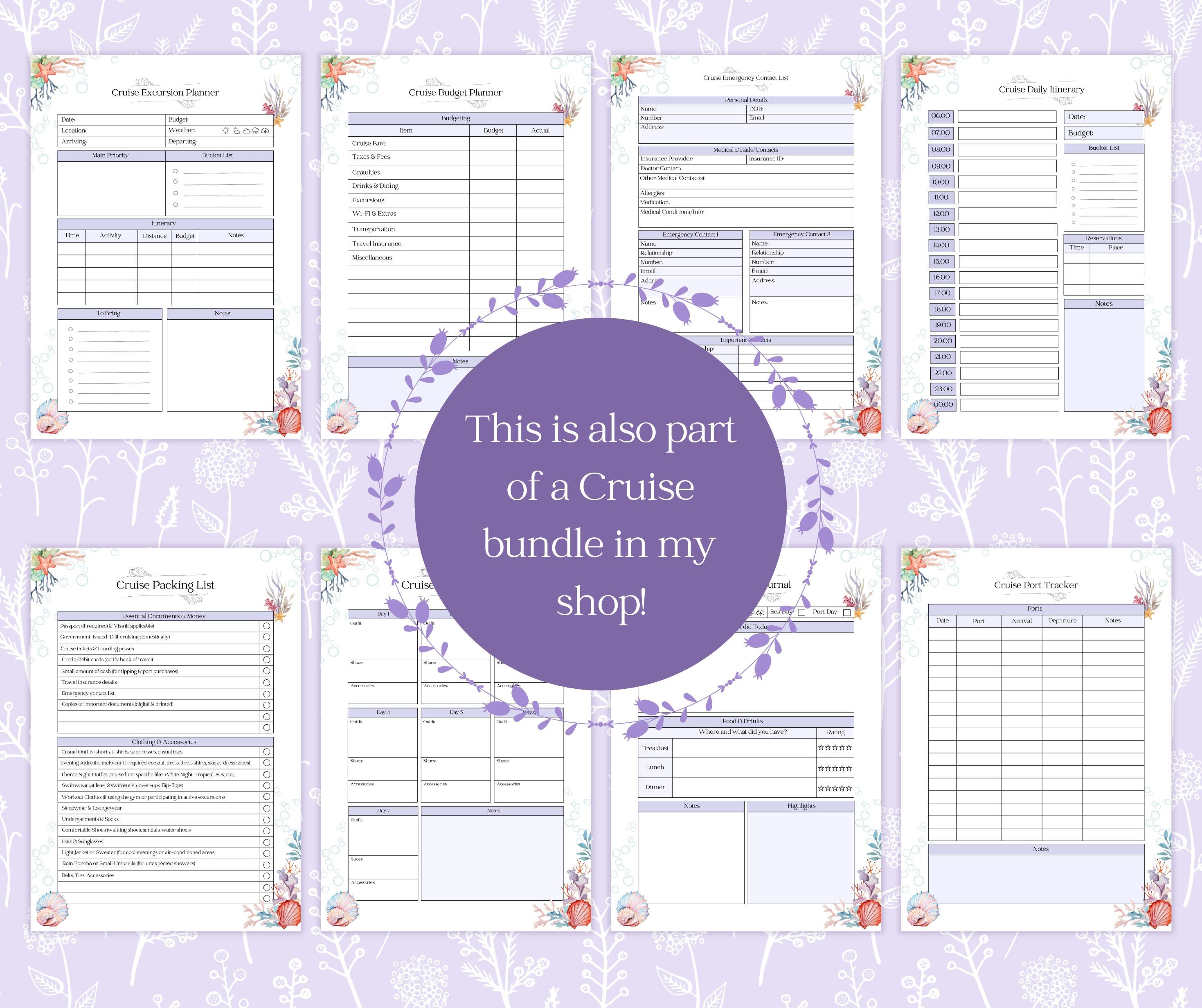 Cruise Packing Checklist Printable PDF | Pre Cruise Checklist | Travel ...