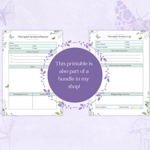 Therapist Session Log Printable PDF | Post Session Notes | Therapy ...
