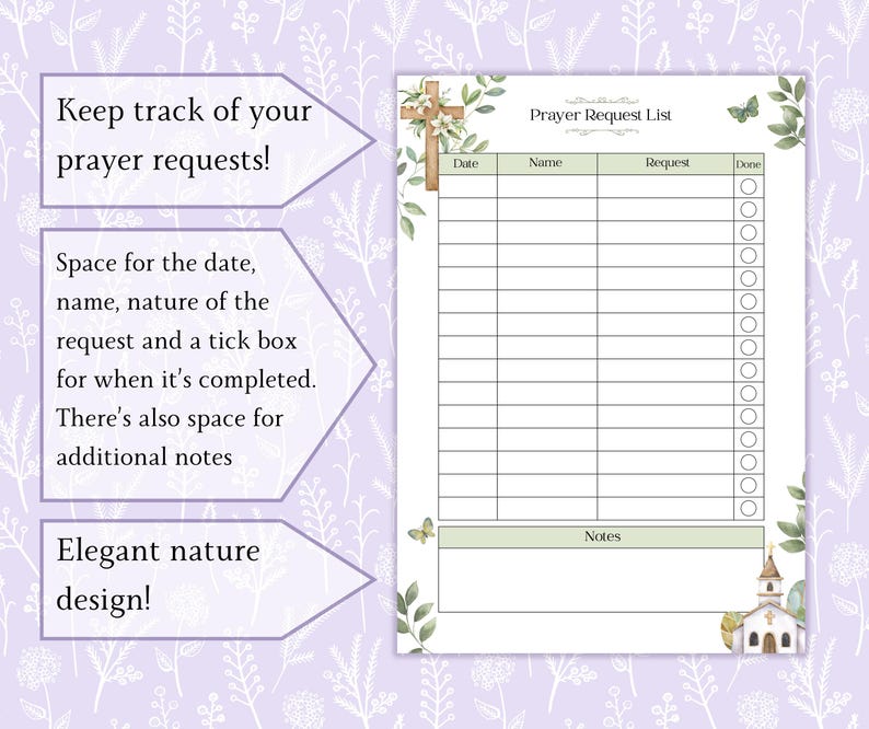 Prayer Journal Bundle Printable PDF | Prayer Request List | Weekly ...