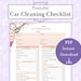 Car Wash Checklist Printable PDF | Car Cleaning List | Vehicle Care Log ...