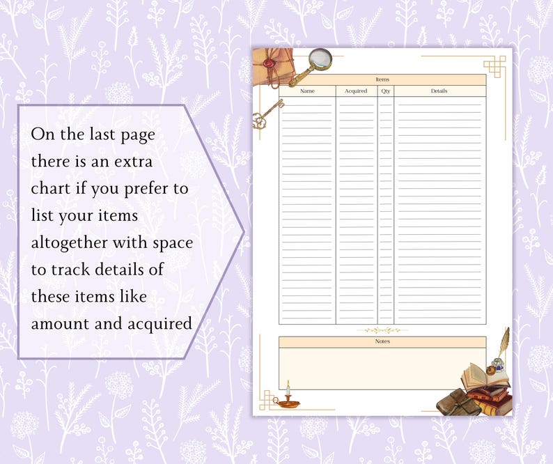 Dnd Inventory Sheets Printable PDF | Dnd Handouts | Dnd Session Notes ...