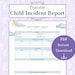Child Incident Report Printable PDF | Daycare Ouch Report | Children's ...