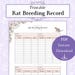 Rat Breeding Record Printable PDF | Rat Breeder Log | Rat Care Log ...
