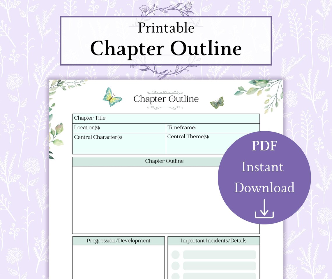 Chapter Outline Printable PDF | Book Summary | Author Notes | Story ...