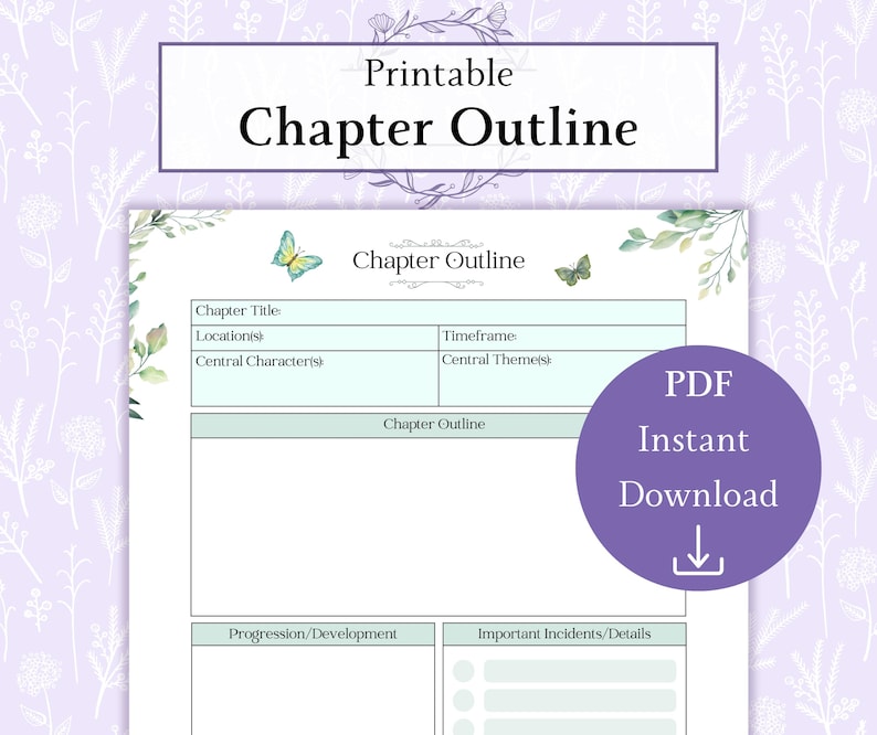 Chapter Outline Printable PDF | Book Summary | Author Notes | Story ...