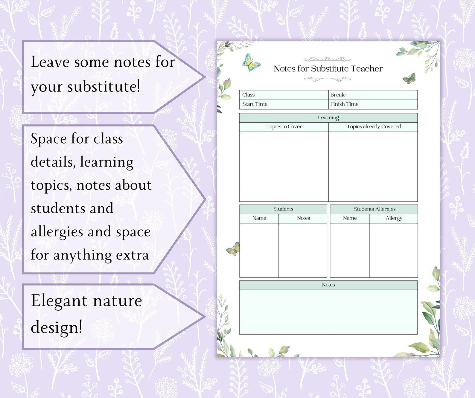 Substitute Forms Bundle Printable PDF | While You Were Away Sheet ...