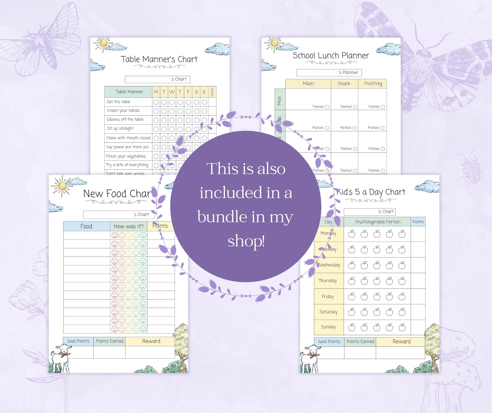 Table Manners Chart Printable PDF | Mealtime Chart | Reward Chart ...