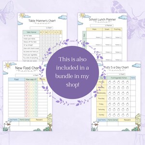 Picky Eater Chart for Kids Printable PDF | Reward Chart | Mealtime ...