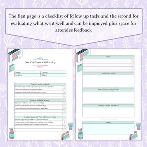 Conference Follow up Checklist Printable PDF | Conference Evaluation ...