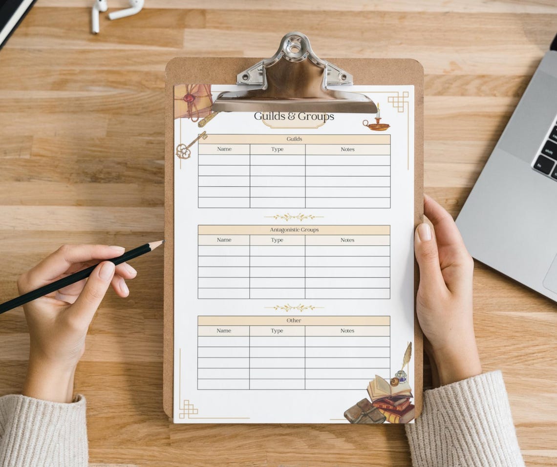 DM Tool Kit: Guilds and Groups Tracker Printable PDF | DM Starter Kit ...