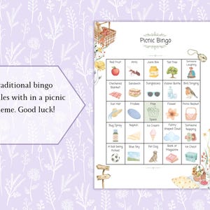 Picnic Bingo Sheet Printable PDF | Outdoor Bingo Game for Kids | Summer ...