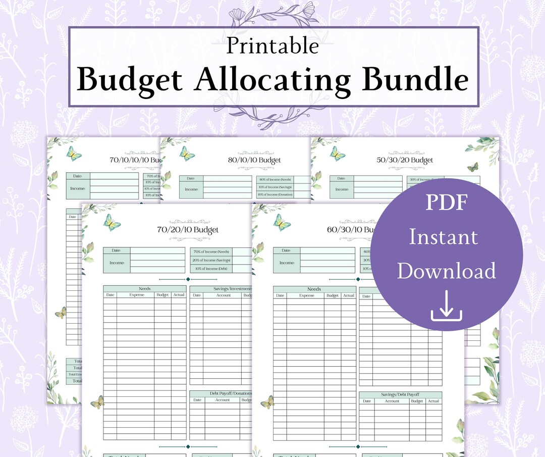 Budget Allocating Bundle Printable PDF | Finance Strategies | 50 30 20 ...