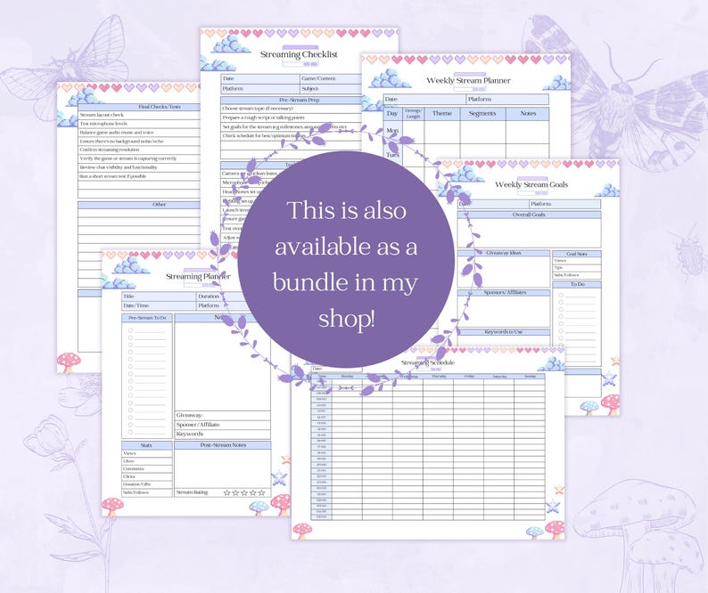 Streaming Schedule Printable PDF | Stream Weekly Schedule Content ...