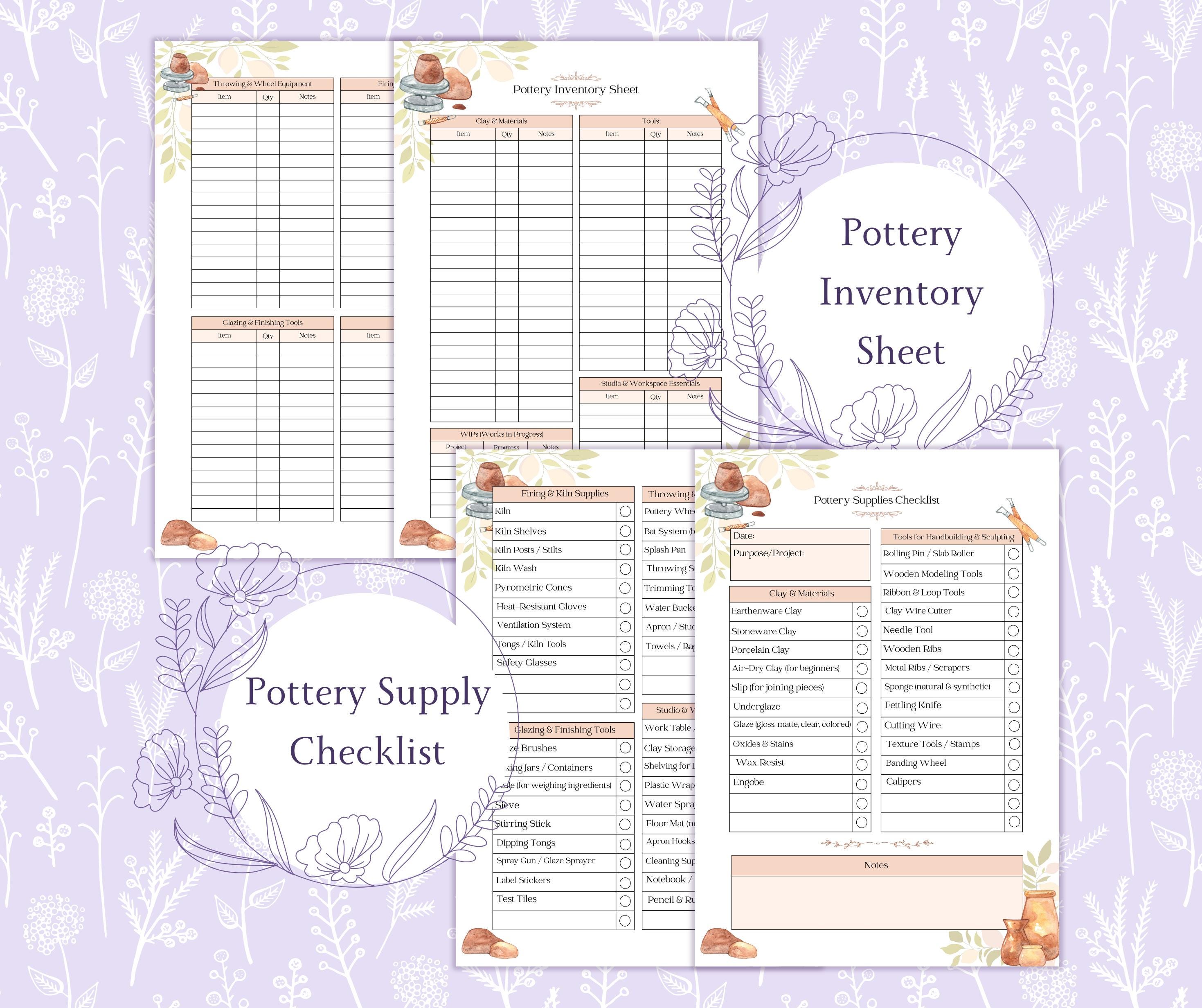Pottery Bundle Printable PDF, Pottery Business Planner Set, Ceramic ...