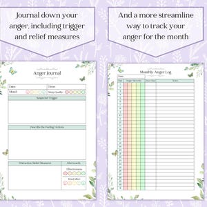 Anger Journal Bundle Printable PDF | Rage Log | Anger Management ...