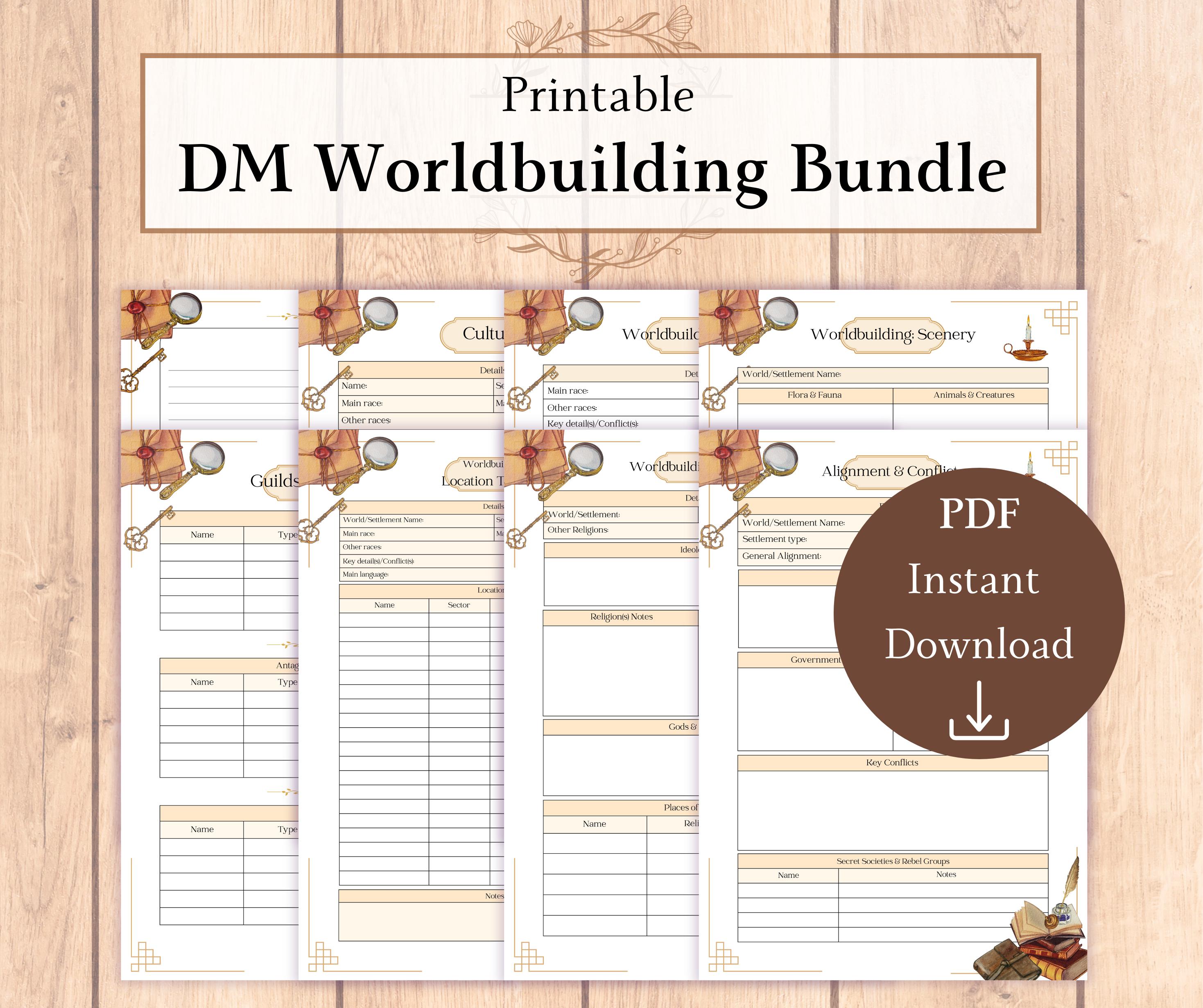 DM Worldbuilding Bundle Printable PDF | DM Starter Kit | Dnd Campaign ...
