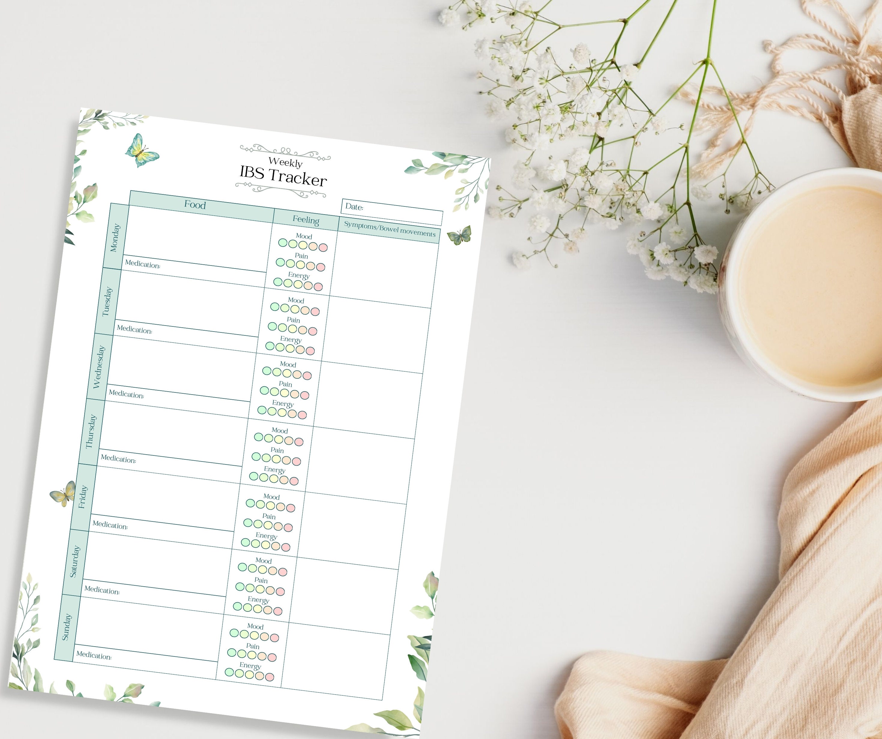 Weekly IBS Tracker Printable PDF | Pain Diary | Gut Health | Symptom ...