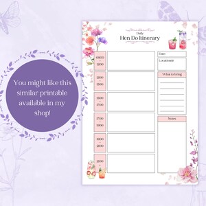 Hen Do Planner Printable PDF | Hen Party Planner | Hen Do Itinerary ...