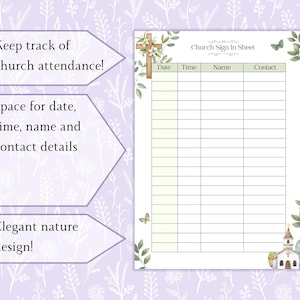 Church Attendance Sheet Bundle Printable PDF | Attendance Chart ...
