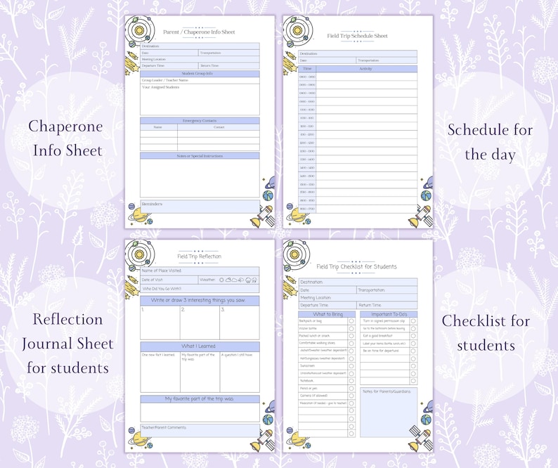 Planetarium Field Trip Bundle Printable PDF, Space Class Trip ...
