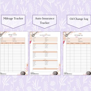 Car Care Planner Printable PDF | Vehicle Information | Car Info Sheet ...