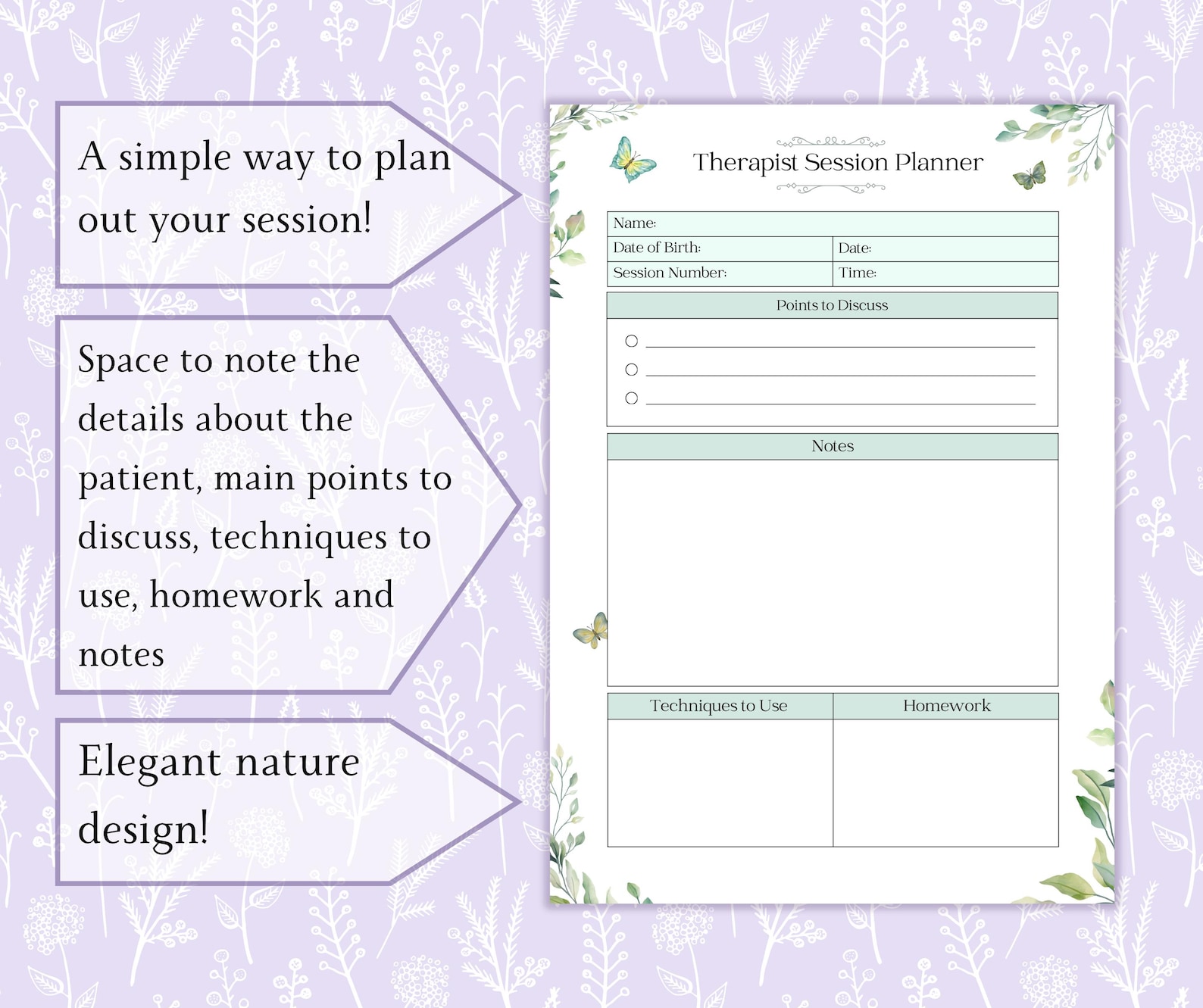 Therapist Planner Printable PDF | Therapist Notes | Treatment Plan ...