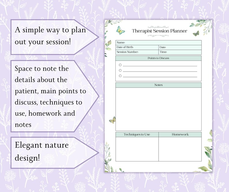 Therapist Planner Printable PDF | Therapist Notes | Treatment Plan ...